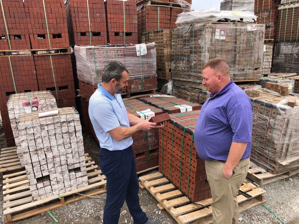 Use light colored brick for the farmhouse look and a better value ...