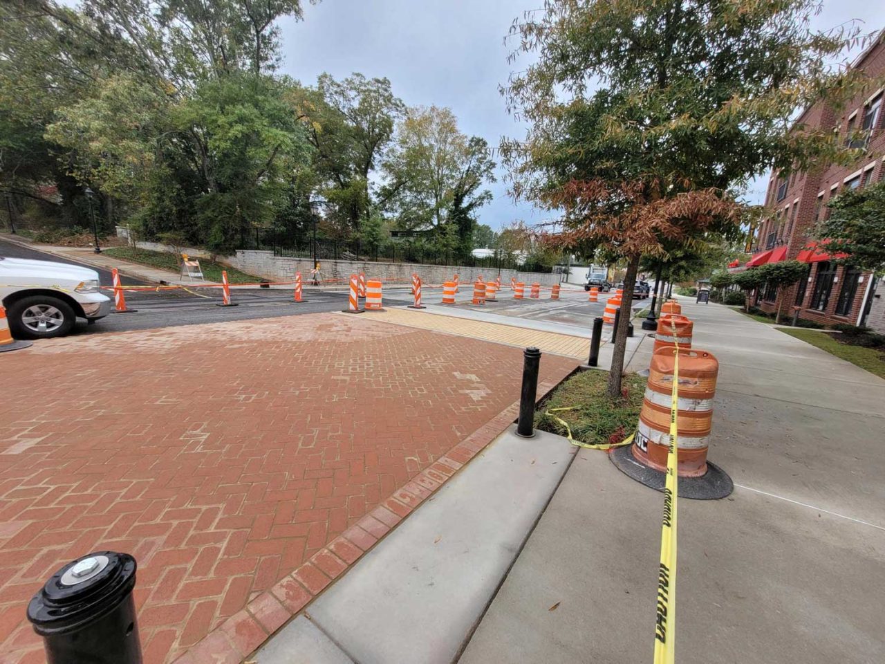 Clay pavers create attractive, functional speed tables in Lawrenceville ...