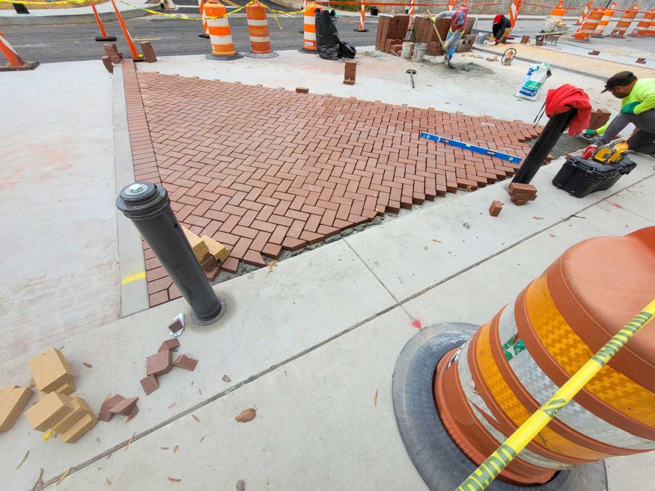 Clay pavers create attractive, functional speed tables in Lawrenceville ...