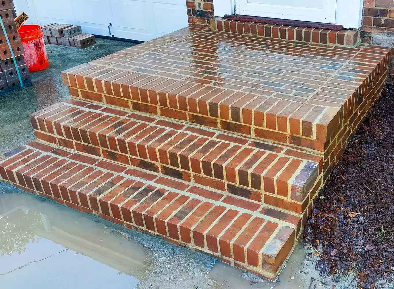 Repointing mortar on brick steps maintains their beauty - Pine Hall Brick